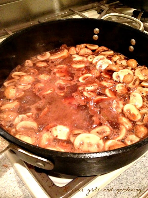 Steak with Mushroom Ragout - grace grits and gardening