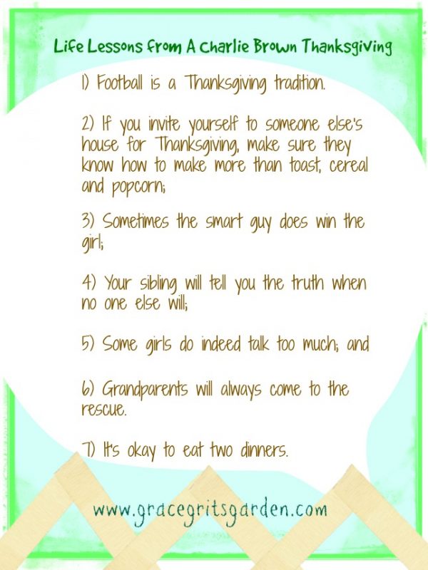 7 Life Lessons from Charlie Brown - grace grits and gardening