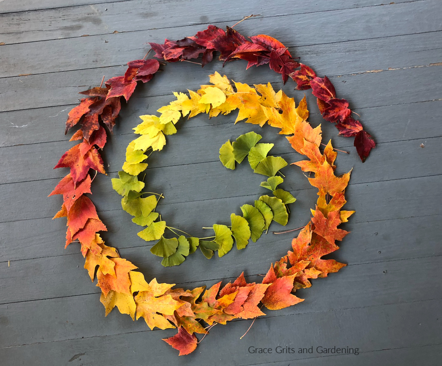 Fallen Leaf Art - grace grits and gardening